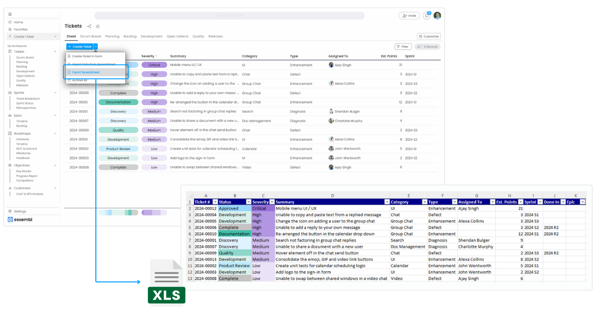 Export Data to Excel and Simplified View Customization – Essembi